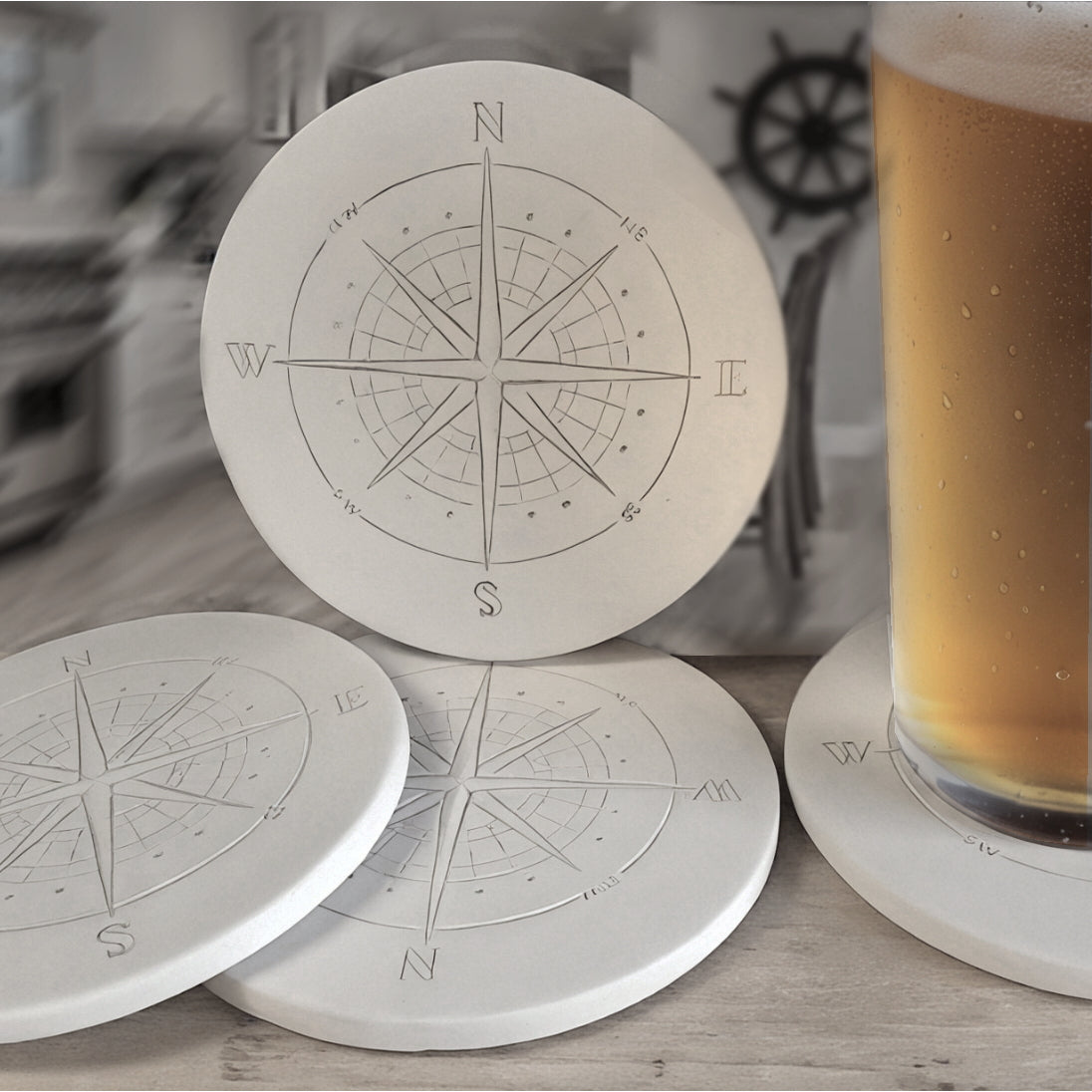 Compass Drink Coasters – McCarter Coasters