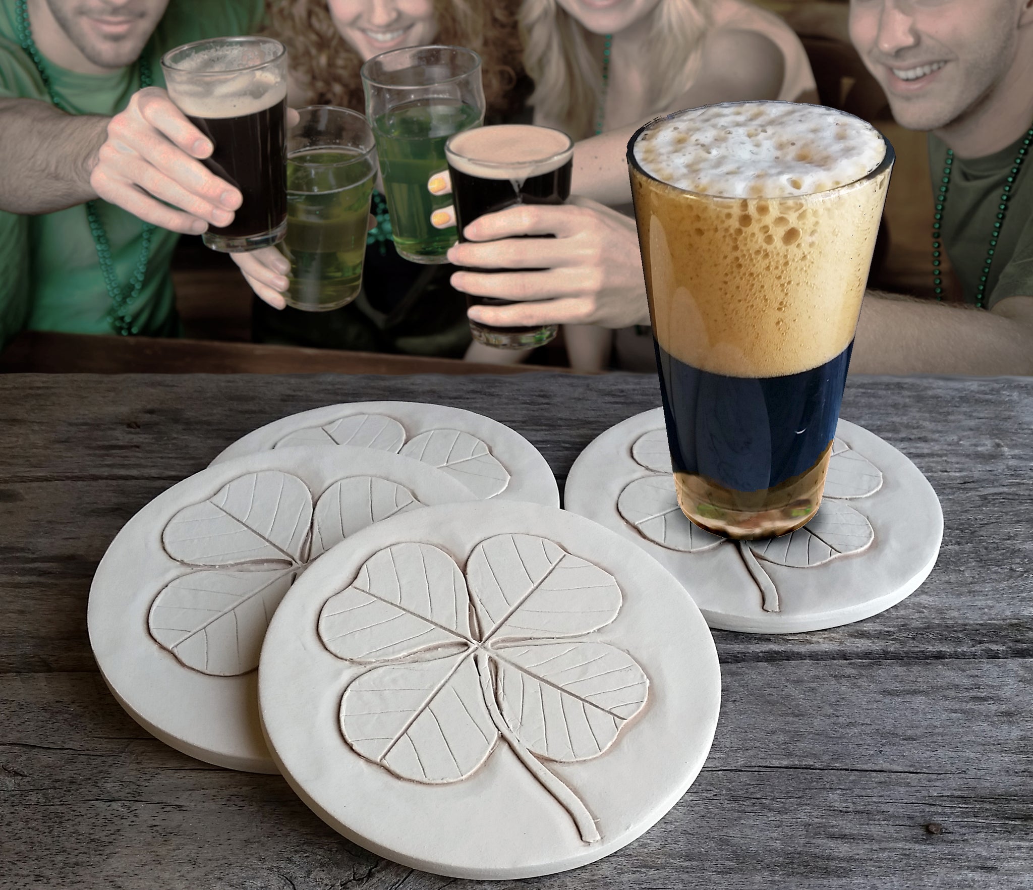 Four Leaf Clover Drink Coasters – McCarter Coasters