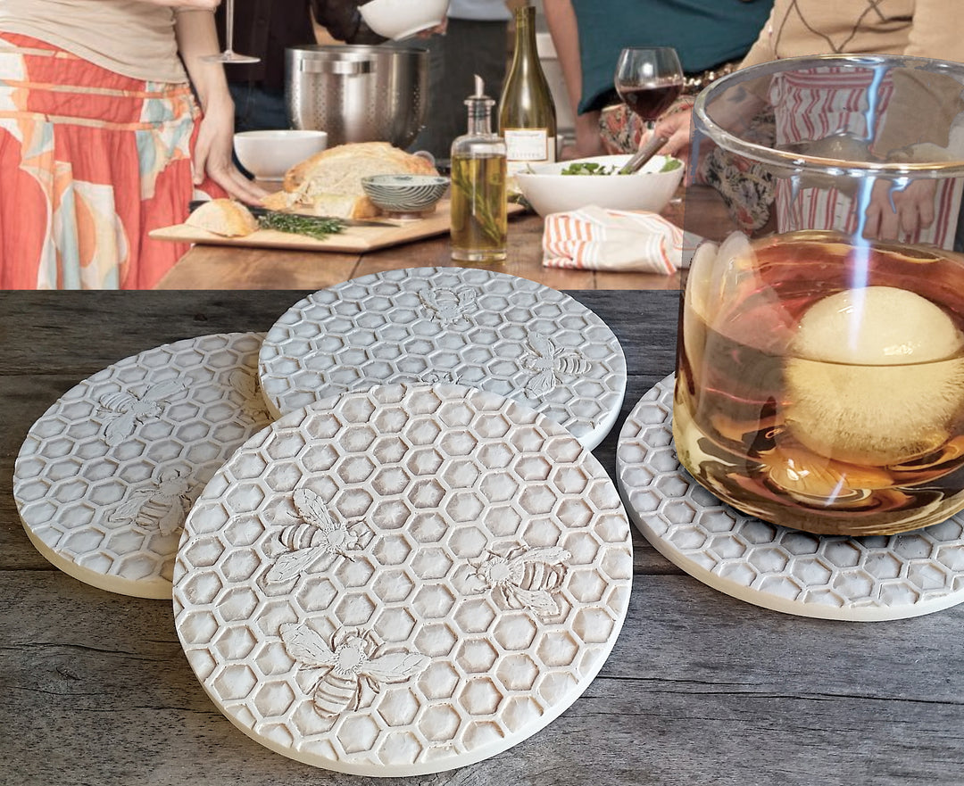 Bee Honeycomb Drink Coasters – McCarter Coasters